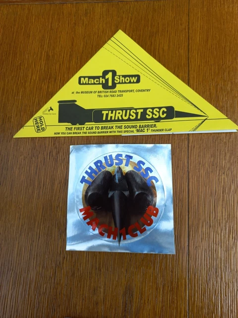 THRUST SSC LANDSPEED Record Car Boom Boom Thunder Clap and Mach1 foil ...