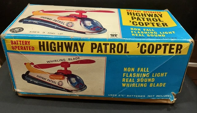 HIGHWAY PATROL COPTER Modern Toys Japan In Latta Tin Toy Vintage Anni ...