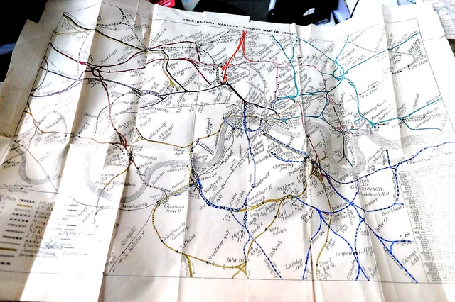 &THE RAILWAY MAGAZINE& RAILWAY MAP OF LONDON. Pre 1902 (Dudding Hill ...