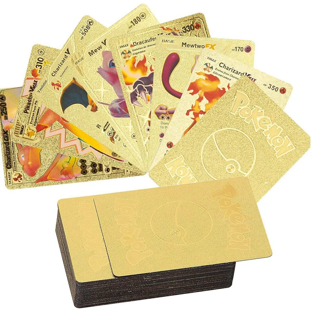 110PCS POKEMON CARD Foil GOLD PACK 110 CARDS TCG GX Vmax GX Card ...