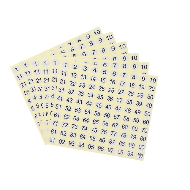 30 SHEETS MATH Number Stickers Math 1-100 Stickers Toy Number Labels 1 ...
