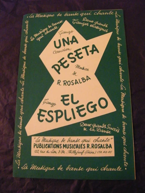 SPARTITO UNA PESETA Rosalba El Lavanda 1959 " EUR 17,35 - PicClick IT