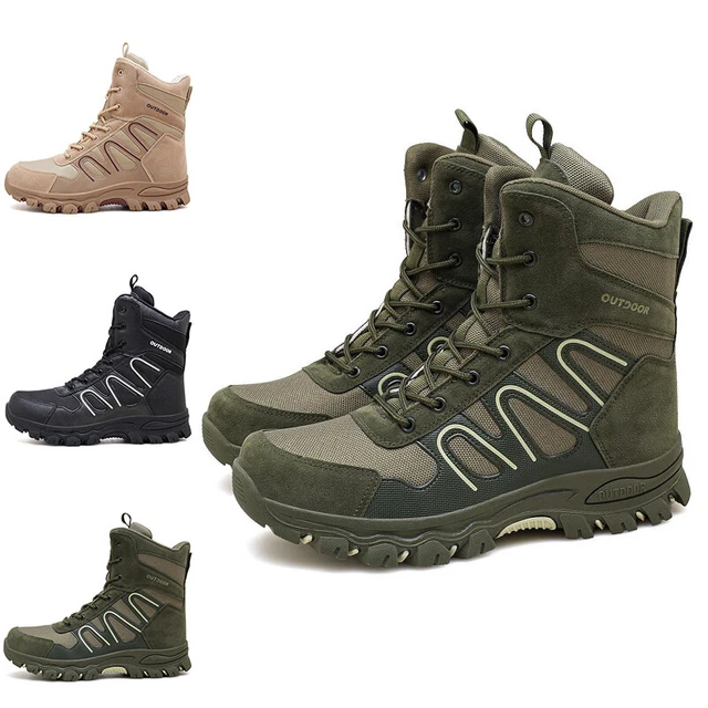 MEN MILITARY TACTICAL Boot High Top Army Combat Boots Mens Jungle Non ...