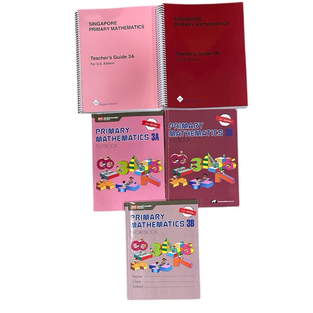 SINGAPORE MATH PRIMARY Mathematics Grade 3 US Ed 3A 3B Teacher's Guide ...