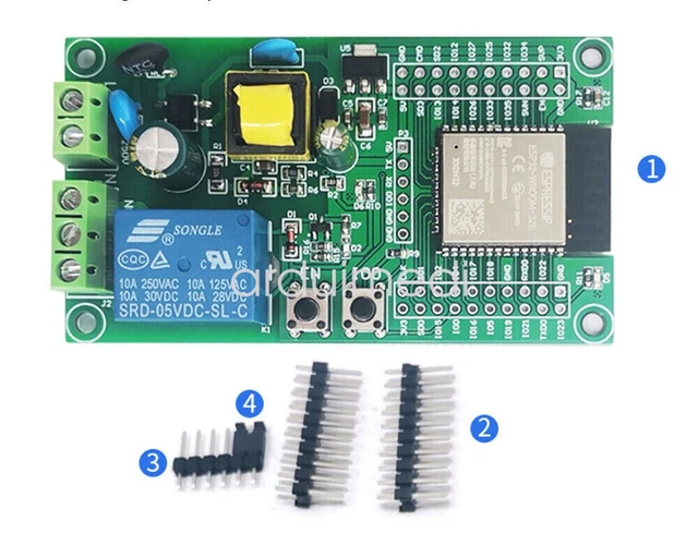 Power Supply Esp32 Single Relay Development Board Ac90 250v Esp32 Wroom