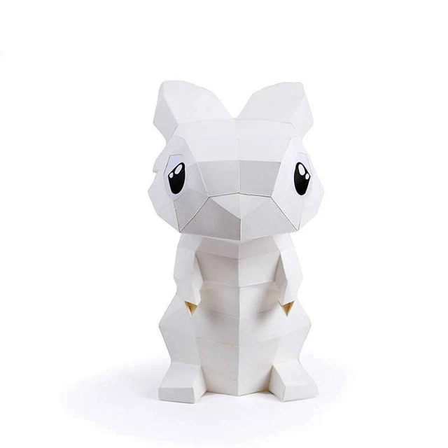 PAPERCRAFT WORLD DUAL-USE 3D Papercraft Model Baby Dragon, White ...