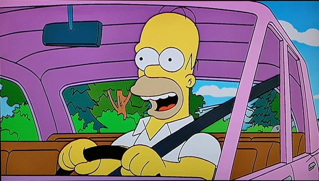 THE SIMPSONS CAR Production Background Pencil Drawing Cel Scene Studio ...