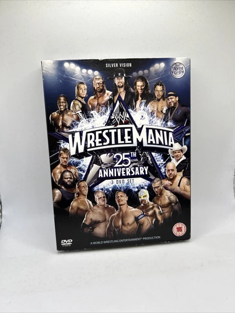 WWE: WRESTLEMANIA 25TH Anniversary Dvd 3 Disc Dvd Set Silver Vision EUR ...