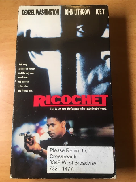 RICOCHET VHS CASSETTE Tape ICE T Denzel washington John lithgow $6.00 ...