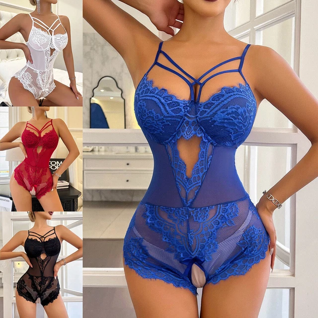 SEXY DAMEN SPITZE Dessous Reizwäsche Babydoll Schritt offen_Unterwäsche Bodys ⊿ EUR 9,91 ...