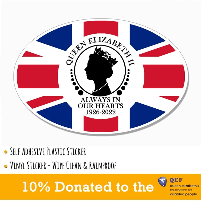 QUEEN ELIZABETH II Sticker Vinyl Window RIP 1926-2022 Her Majesty ...