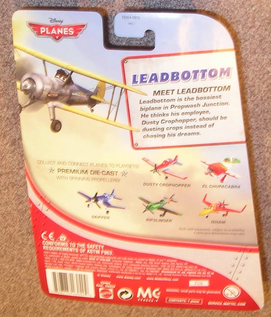 DISNEY PLANES LEADBOTTOM Biplane NIP Mattel X9464 £22.27 - PicClick UK