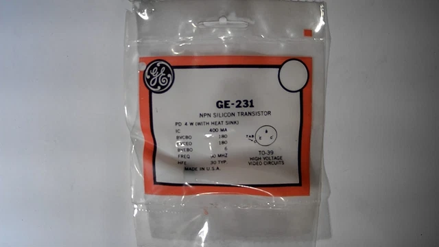 GE-231 NPN SILICON Transistor - NOS $7.95 - PicClick