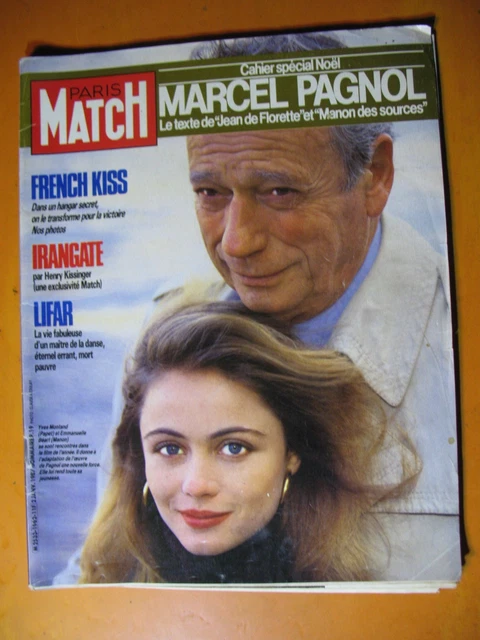 PARIS MATCH N° 1962 du 02/01/1987- (Manon) Yves Montand et Emmanuelle ...