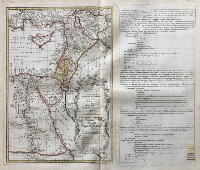 CYPRUS EGYPT ISRAEL Holy Land Egypt Map Carte Homann Copperplate 1720 £ ...