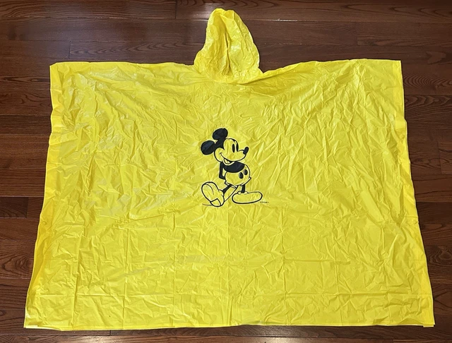 WALT DISNEY MICKEY MOUSE PONCHO Vintage Yellow Rain Coat Adult Unisex £ ...