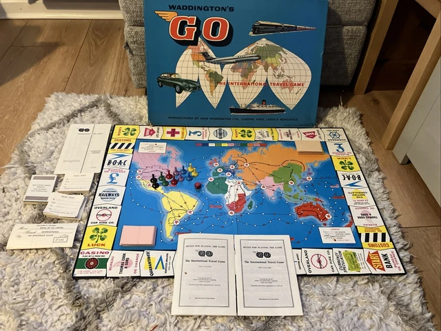 VINTAGE &GO& THE International Travel Game. By Waddingtons Games 1961 ...