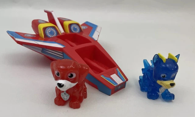 PAW PATROL SUPER Paws Mighty Pups Mini Jet Vehicle Plane Marshall And ...