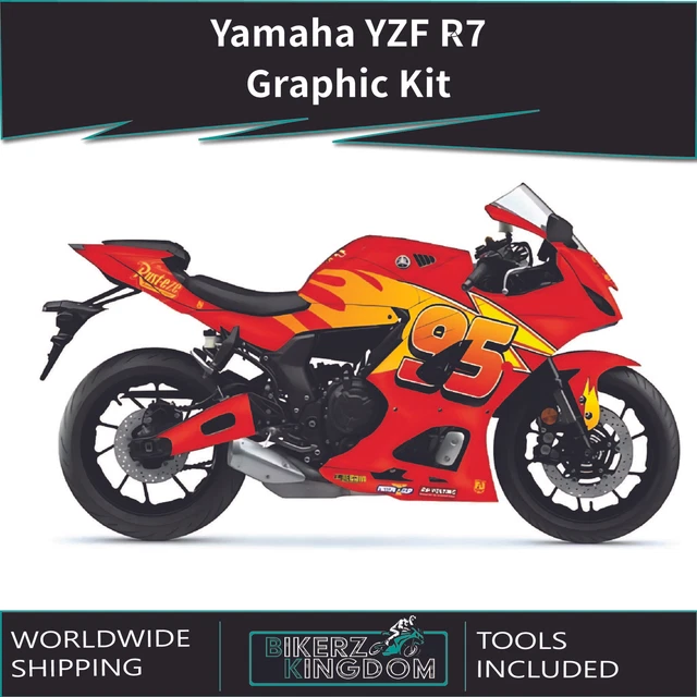 YAMAHA YZF R7 2021-2024 Graphics Kit Lightening McQueen Design Decal ...