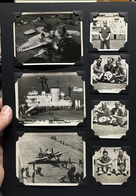 7 ORIGINAL PHOTOS Of Aircraft Carrier HMS Ocean Sea Fury Crashes Crew ...