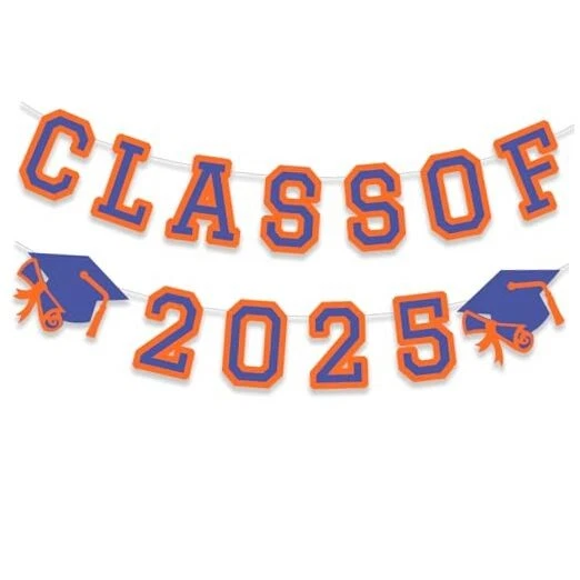 CLASS OF 2025 Graduation Banner University College Grad Garlands blue ...