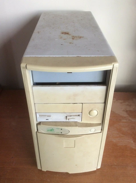 VINTAGE 1980S/90S DESKTOP Computer PC Tower, Floppy Disc Drive £49.00 ...