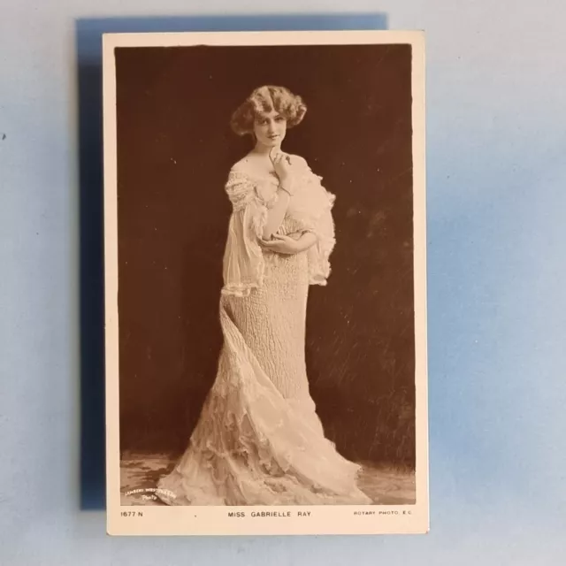 EDWARDIAN ACTRESS POSTCARD 1910 Real Photo Miss Gabrielle Ray Flowing Lace Gown £6.95 - PicClick UK