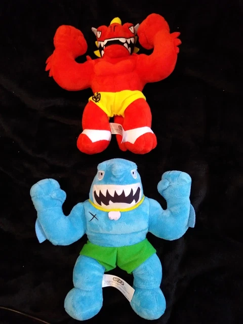 2 X HEROES Goo Jit Zu Soft Toy Plush Bundle, "Blazagon" & "Thrash" 8 ...