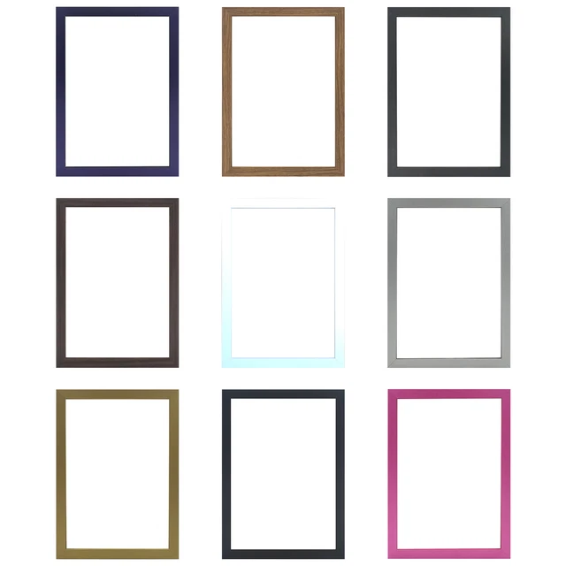 Thin Black Photo Frames White Oak Gold Modern Sleek Picture Frame A2 A3