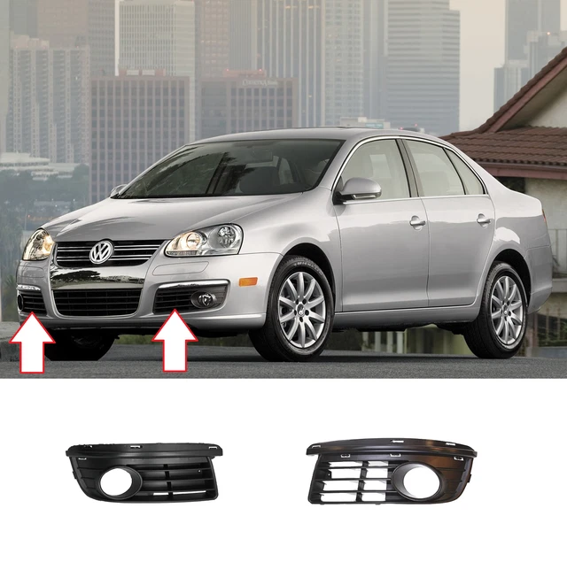 NEW FRONT BUMPER Grille With Fog Light Holes Pair Set Vw Jetta 2006 ...