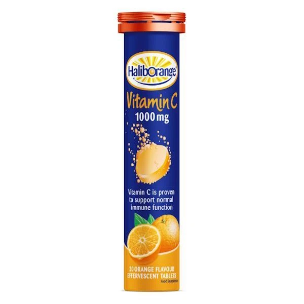 8 X HALIBORANGE Vitamin C 1000mg 20 Orange Flavour Effervescent Tablets ...