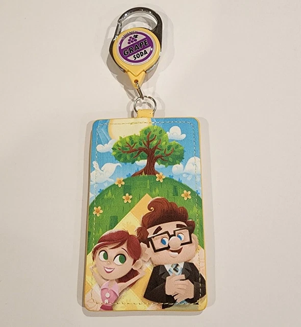 LOUNGEFLY DISNEY PIXAR UP Carl & Ellie Picnic Retractable Lanyard ID ...