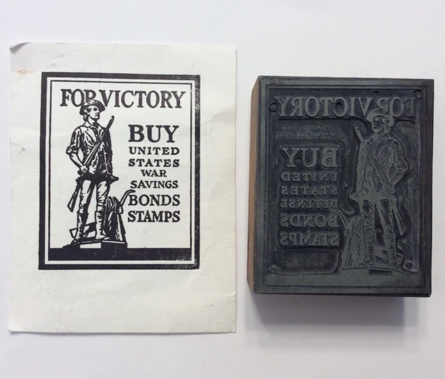 RARE WW2 UNITED States Victory Bonds Poster Newspaper Print Block 2 3/4 ...