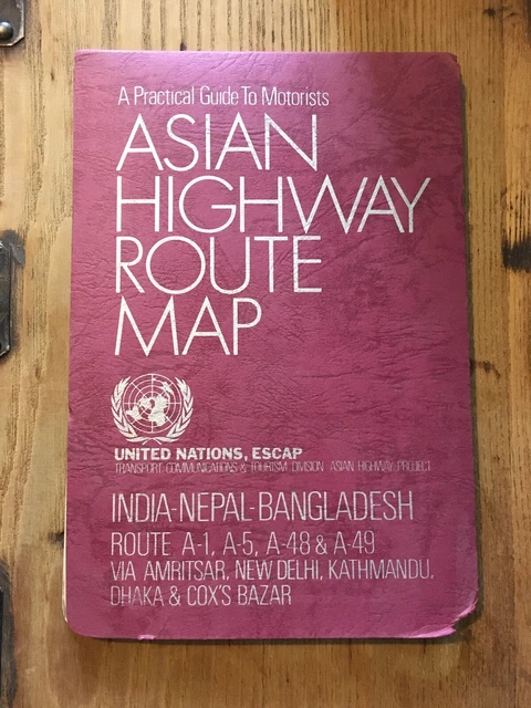 ORIGINAL VINTAGE 1980S United Nations Route Map India, Nepal And ...