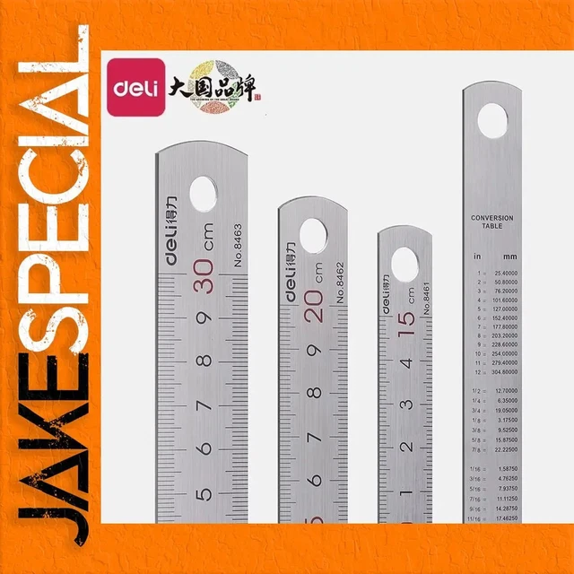DELI STAINLESS STEEL Ruler Set - 10cm, 20cm, 30cm EUR 23,99 - PicClick FR