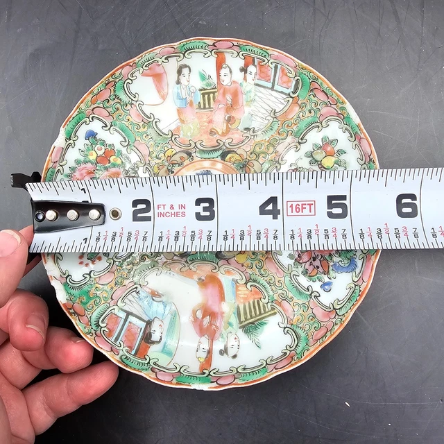 ANTIQUE CHINESE FAMILLE Rose Medallion Chinese Porcelain Dessert Plates ...