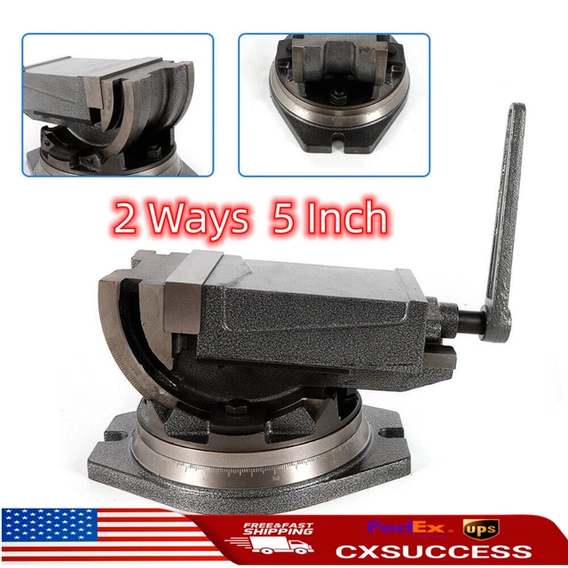 5 INCH 2 Way Precision Milling Vise Tilting Angle Mill Clamp Fixture ...