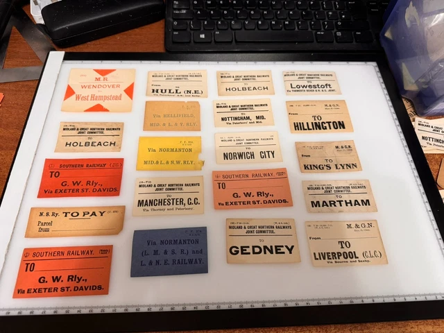 RAILWAY LUGGAGE LABEL GWR LNWR BR LMS SR GER LNER MIXED FREE POISTAGE ...