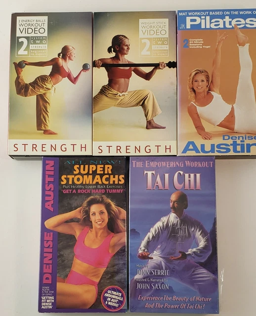 5 VHS LOT Workout Tapes Pilates Thai Chi Denise Austin Abs Exercise £4. ...