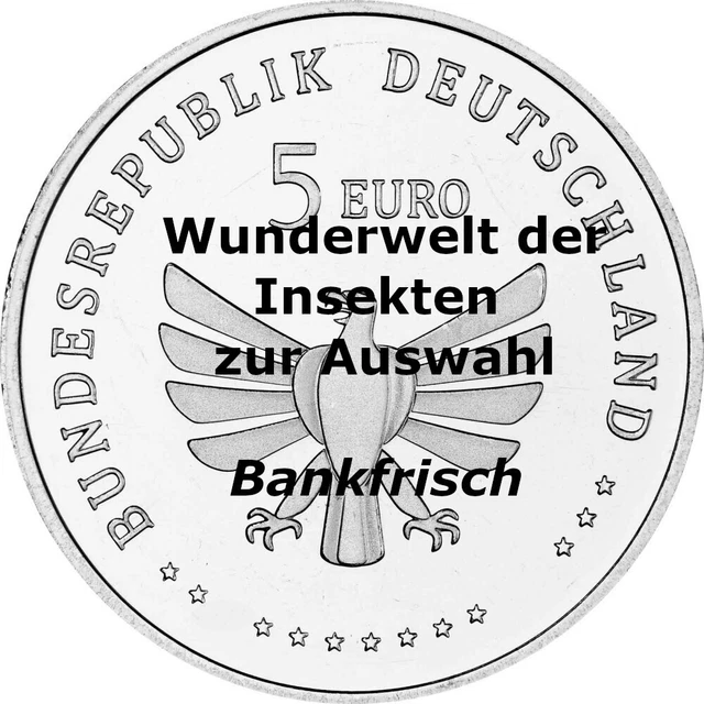 5 EURO MEMORIAL Coin Series Wonderland of Insects - Bank Fresh - to ...