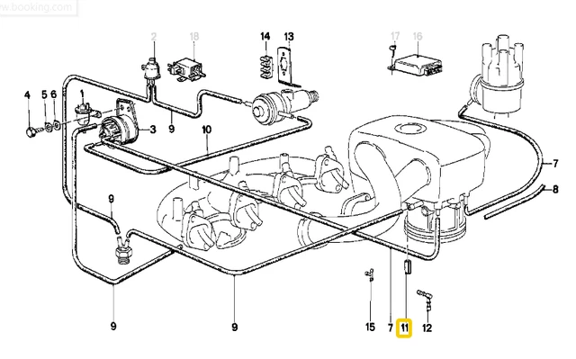 ORIGINAL BMW MOTEUR Air Admission Système AGR Aspirateur Casquette ...