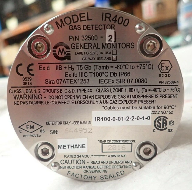 GENERAL MONITORS Ir400 32500-2 Msa Infrared Hydrocarbon Gas Detector ...