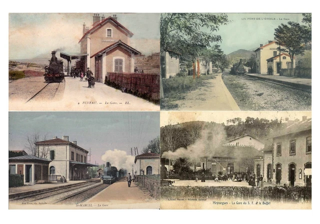 DEPT 13 LOT De 4 Cp Les Gares Du Departement Bouches Du Rhone Animation ...