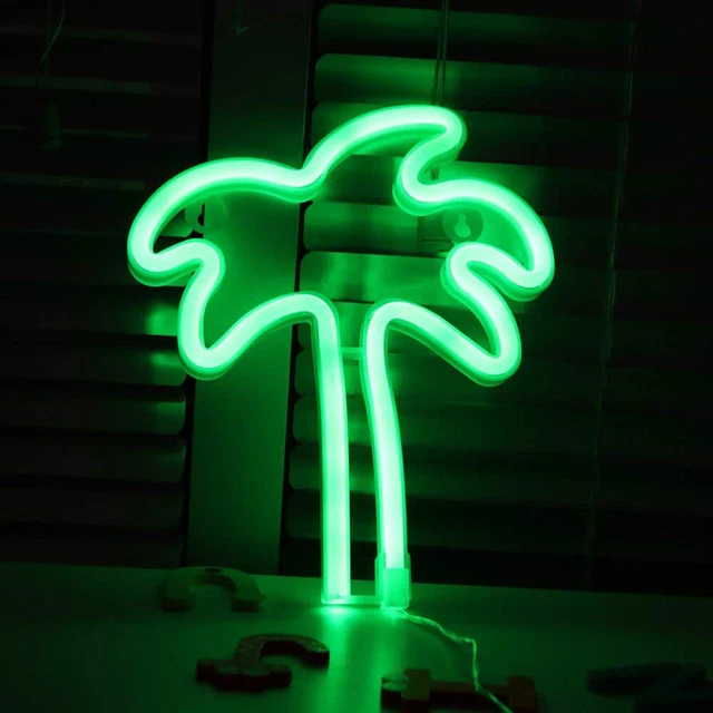 GREEN NEON SIGN Palm Tree Coconut Tree Neon Light Wedding Decor Bedroom ...