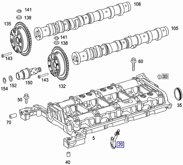 MERCEDES M271 ENGINE Camshaft Carrier Oil Drain Pipe A2710181030 New ...