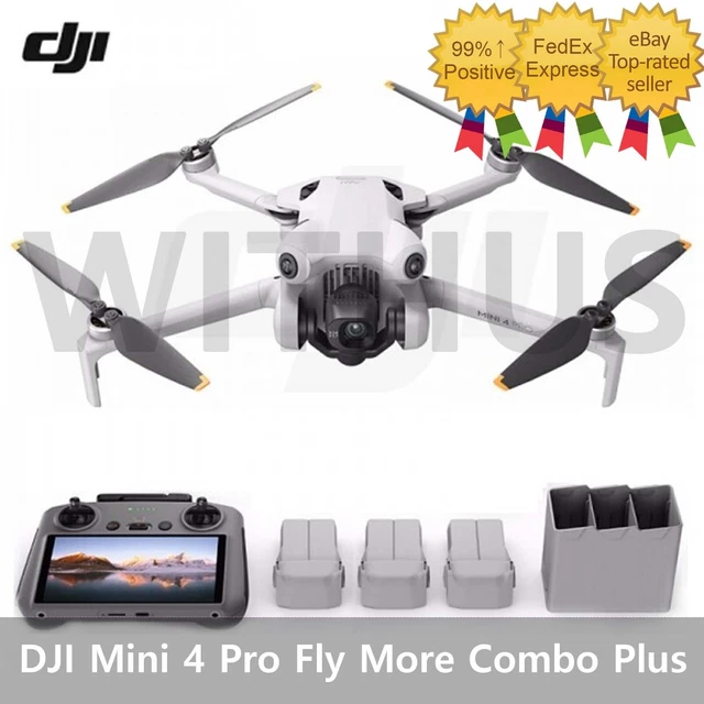 DJI MINI 4 Pro Fly More Combo Plus (DJI RC 2) Camera Drone (3 Batteries ...