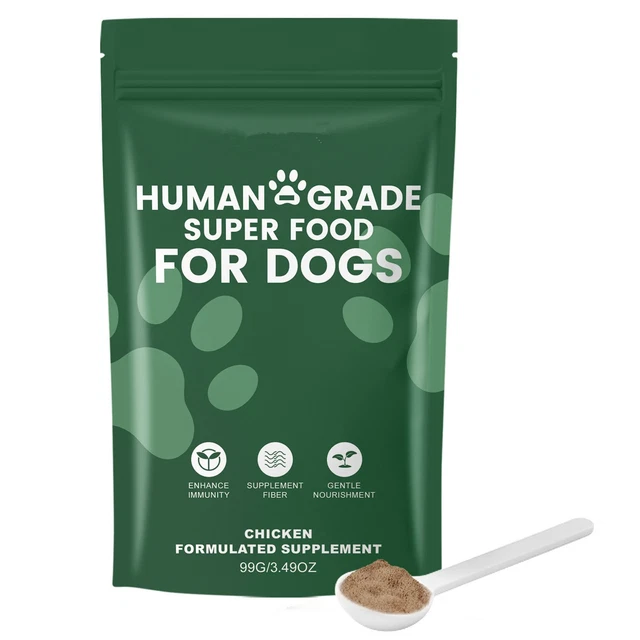 HUMAN-GRADE SUPERFOOD FOR Dogs, Chicken Formulated Supplement Enhance ...
