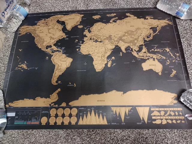 DELUXE TRAVEL EDITION Scratch Off World Map Learning Poster Journal Log ...