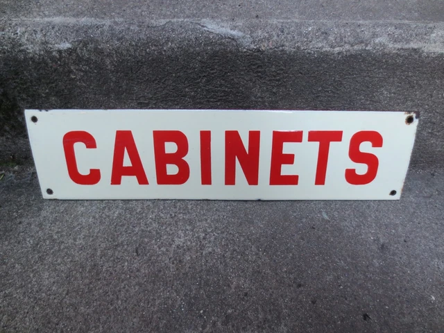 ANCIENNE GRANDE ET longue Plaque Émaillée bombée CABINETS EUR 50,00 - PicClick FR