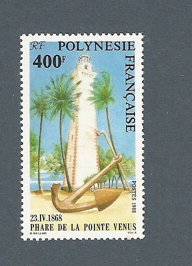 POLYNESIE FRANCAISE 302 ** TB 1988 anniversaire du phare de la pointe ...